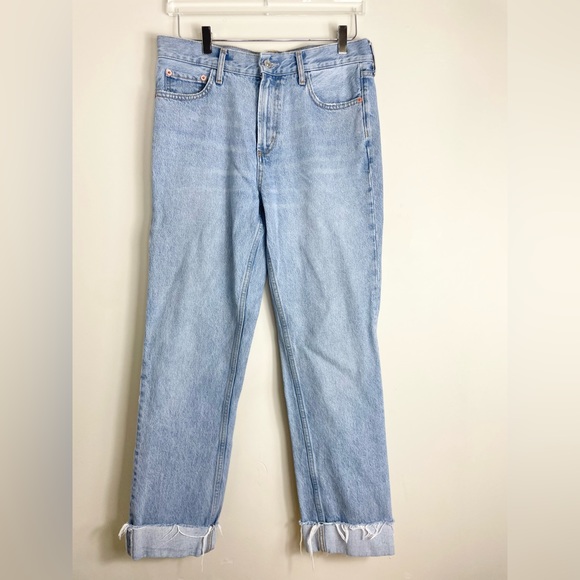 Mango | Jeans | Mng Mango Straight Leg Light Wash Cuffed Jeans | Poshmark